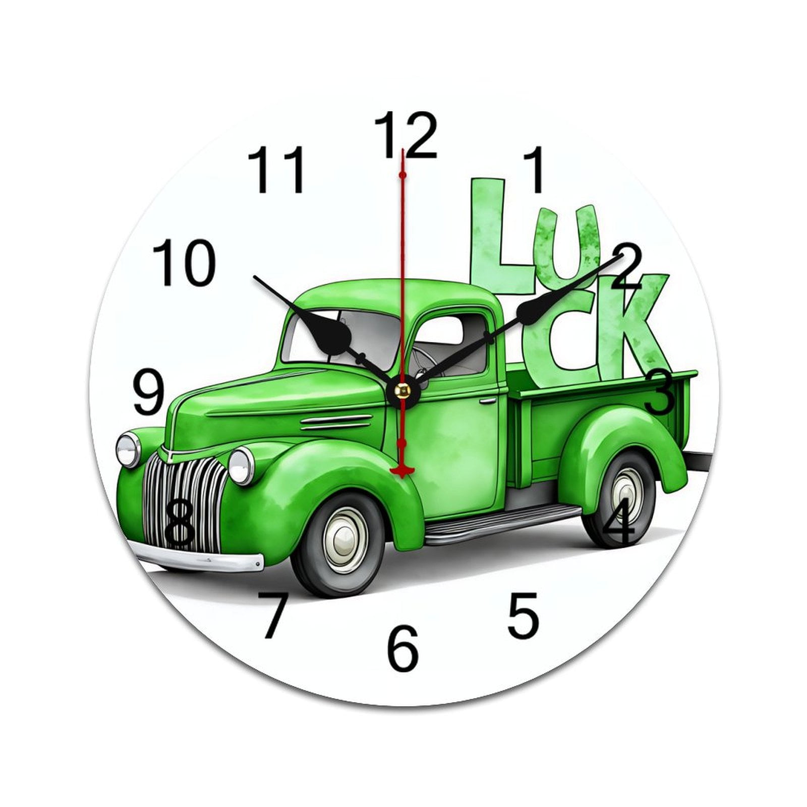Cartoon Colorful Camper Vans Fire Trucks Printed Silent Wall Clock ...