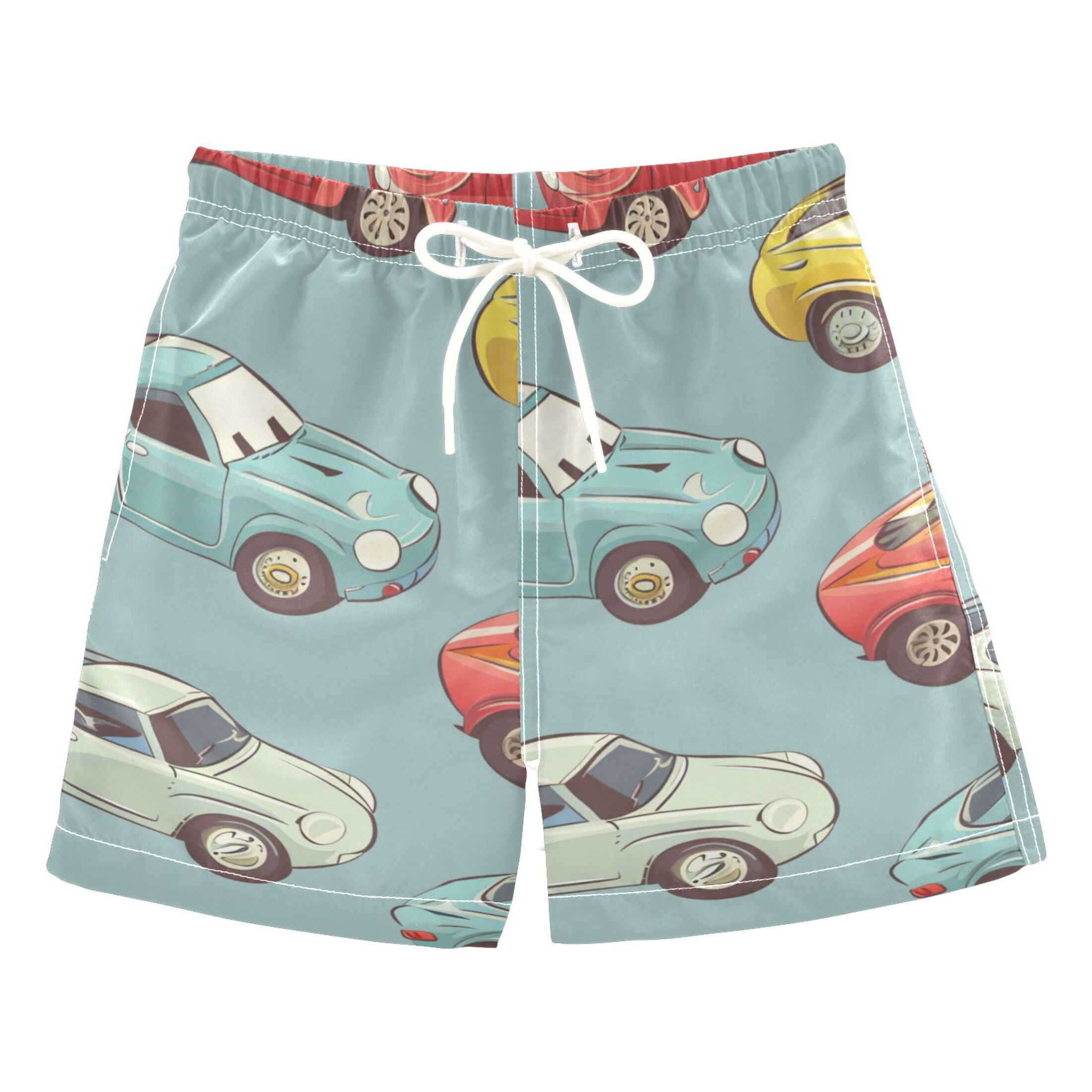 Cartoon Colorful Cars Boys' Swim Trunks Board Shorts Beach Pants ...