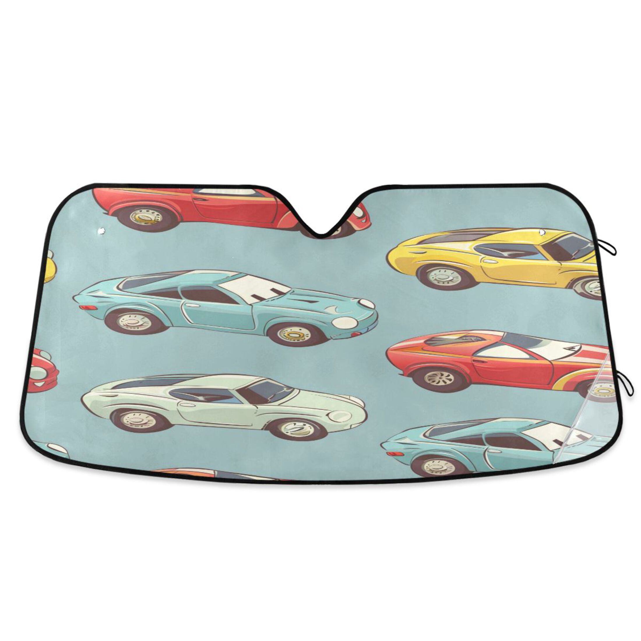 Cartoon Colorful Cars Windshield Sun Shade Automobile Visor Accordion ...