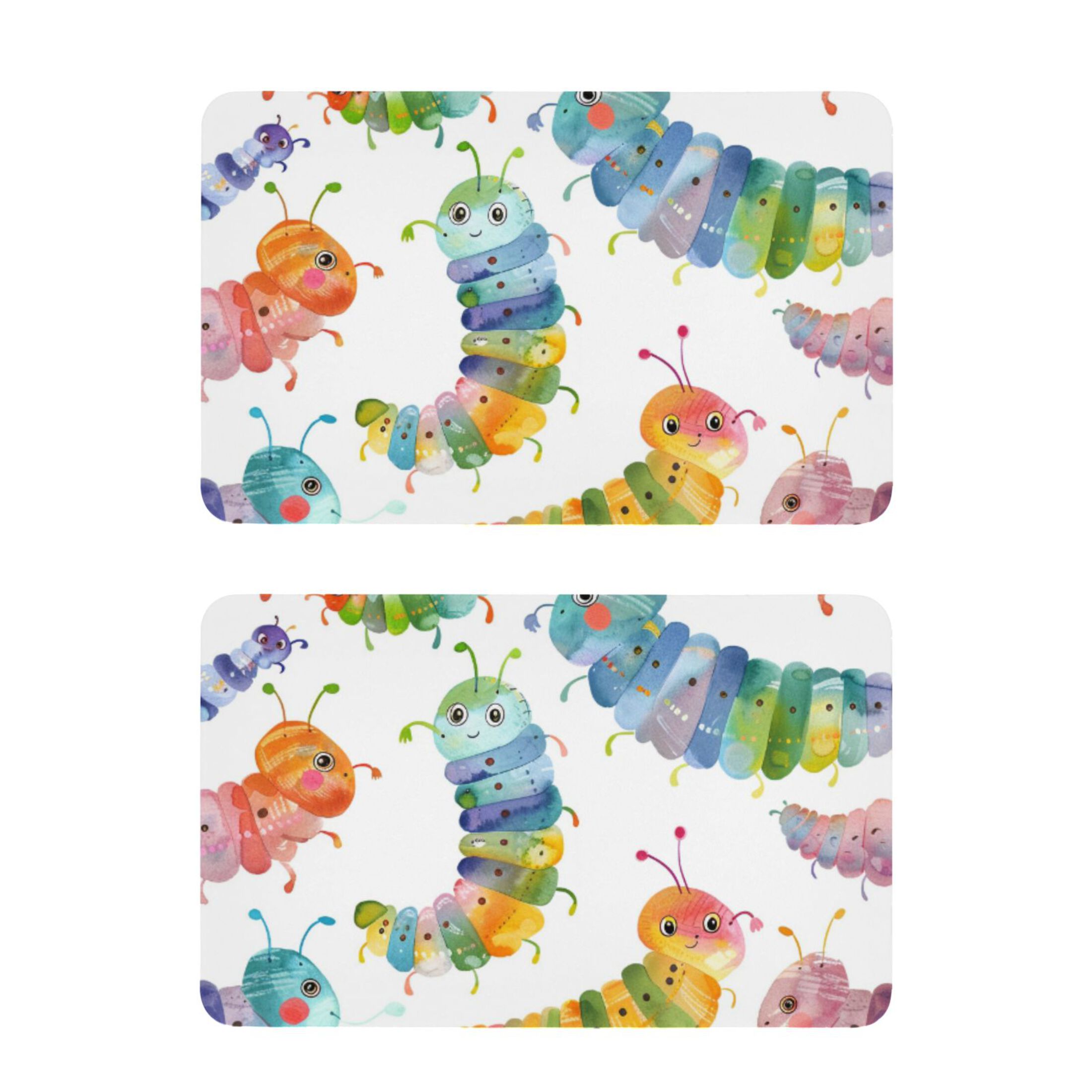 Cartoon Colorful Caterpillar Refrigerator Magnet Stickers Square Fridge ...