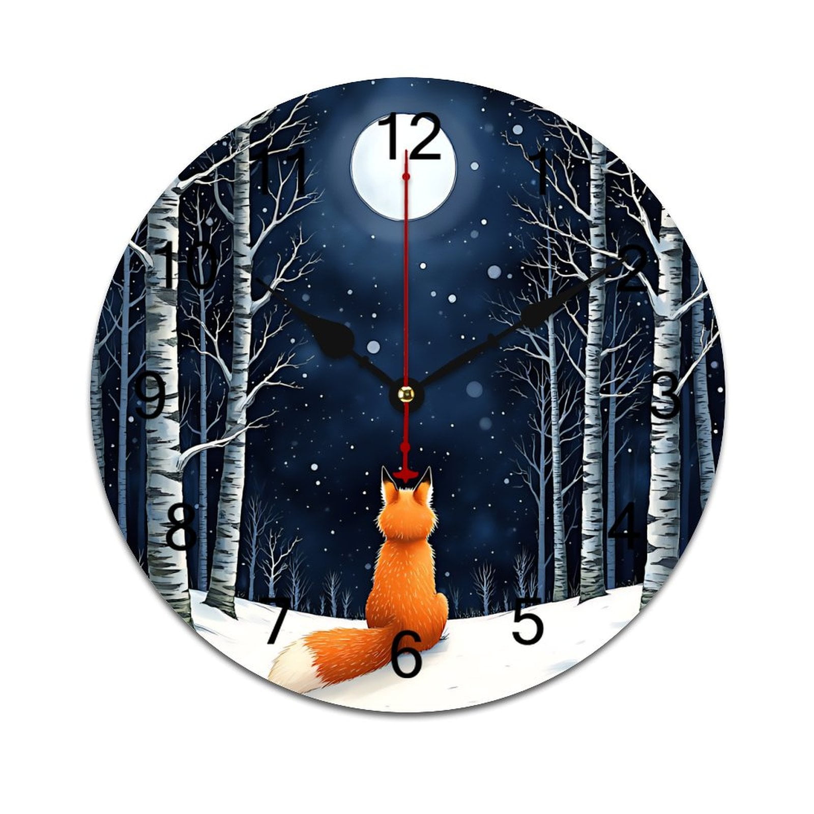 Cartoon Colorful Fox Bedroom Wall Clock Large Modern Kitchen Dinning ...