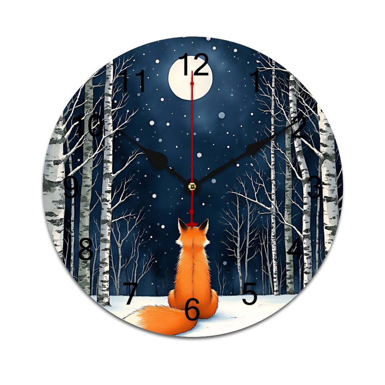 Cartoon Colorful Fox Bedroom Wall Clock Large Modern Kitchen Dinning ...