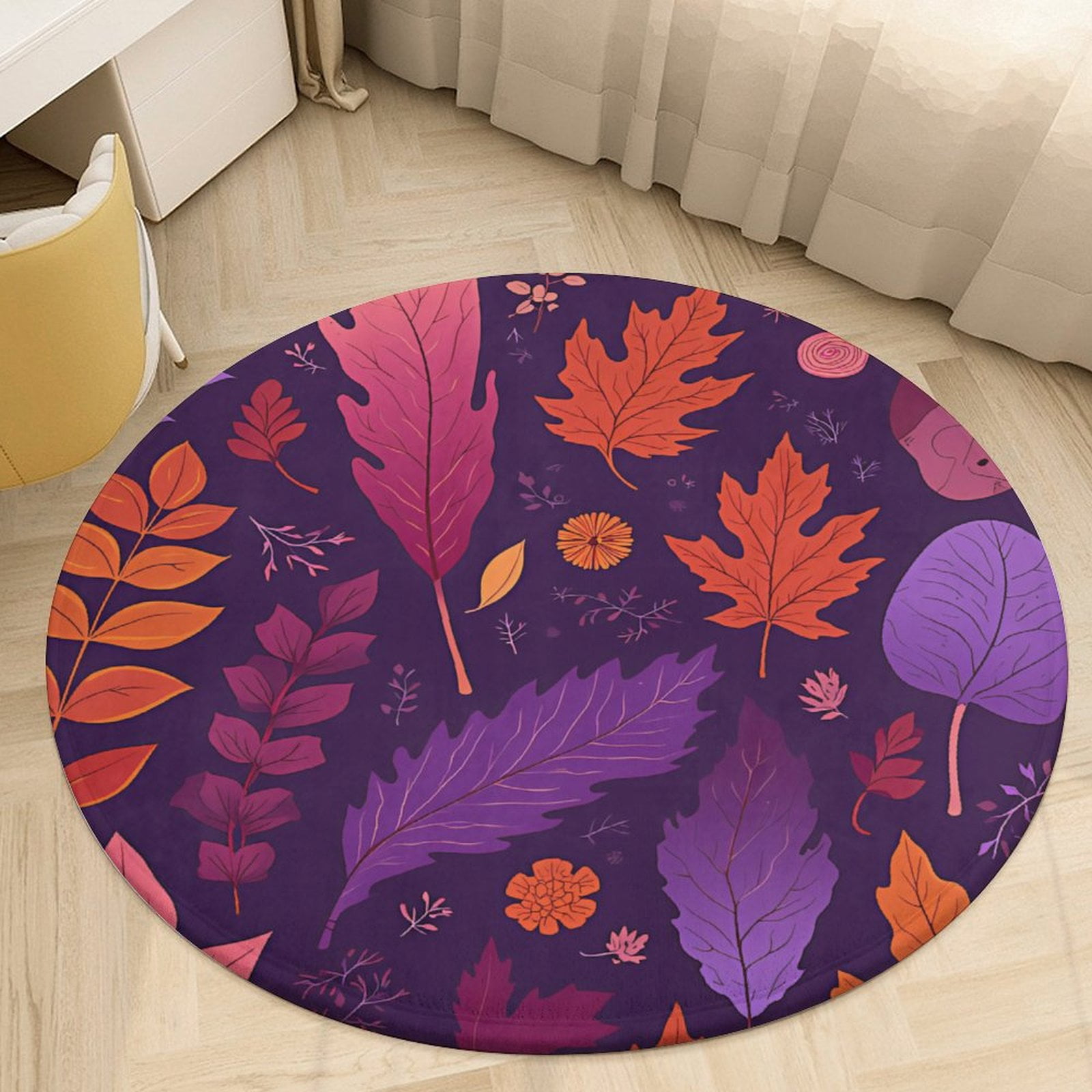 Cartoon Colorful Fox Round Area Rugs for Bedroom Living Room, 3FT Soft ...