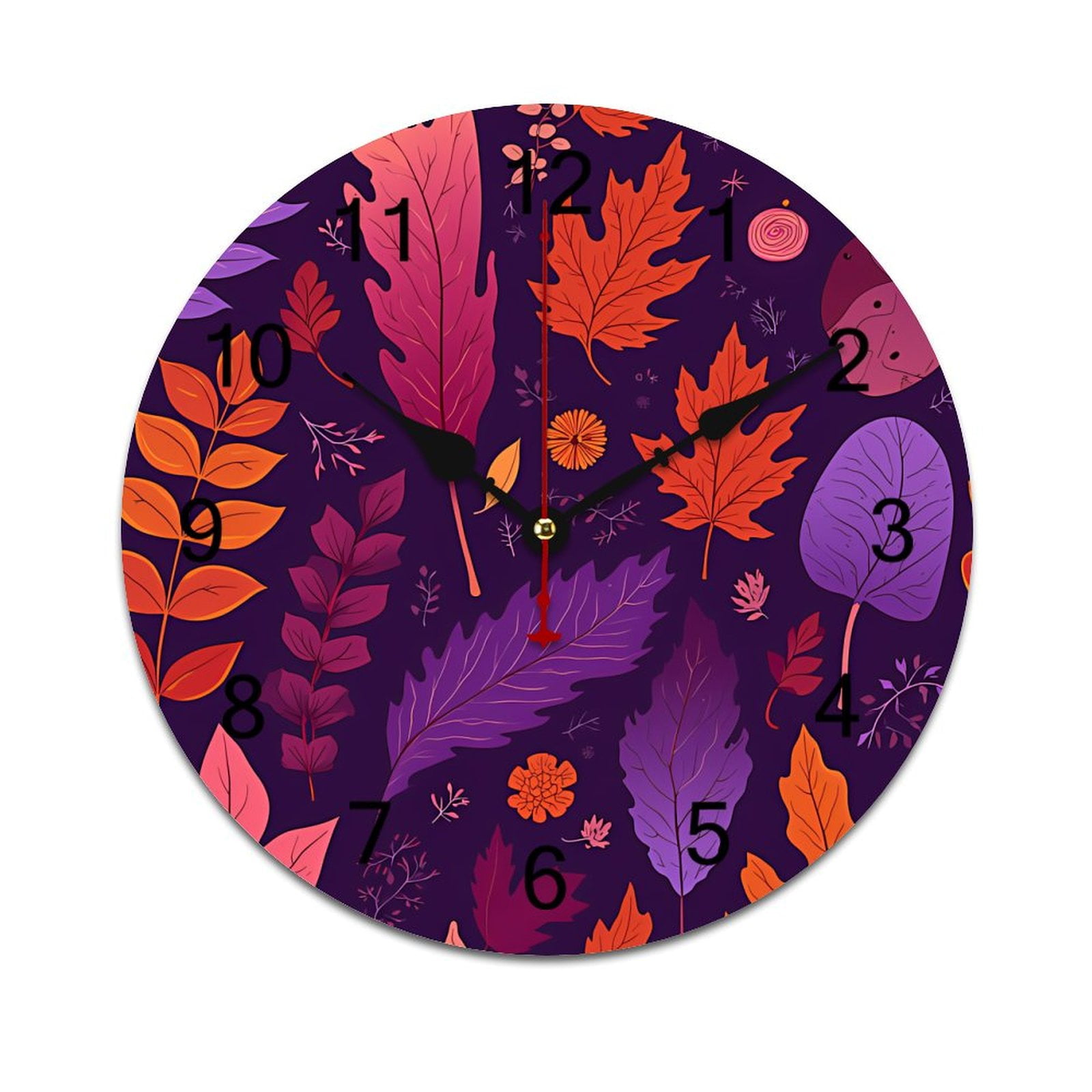 Cartoon Colorful Fox Time Decorative Wall Clocks Round Large Wall Watch ...