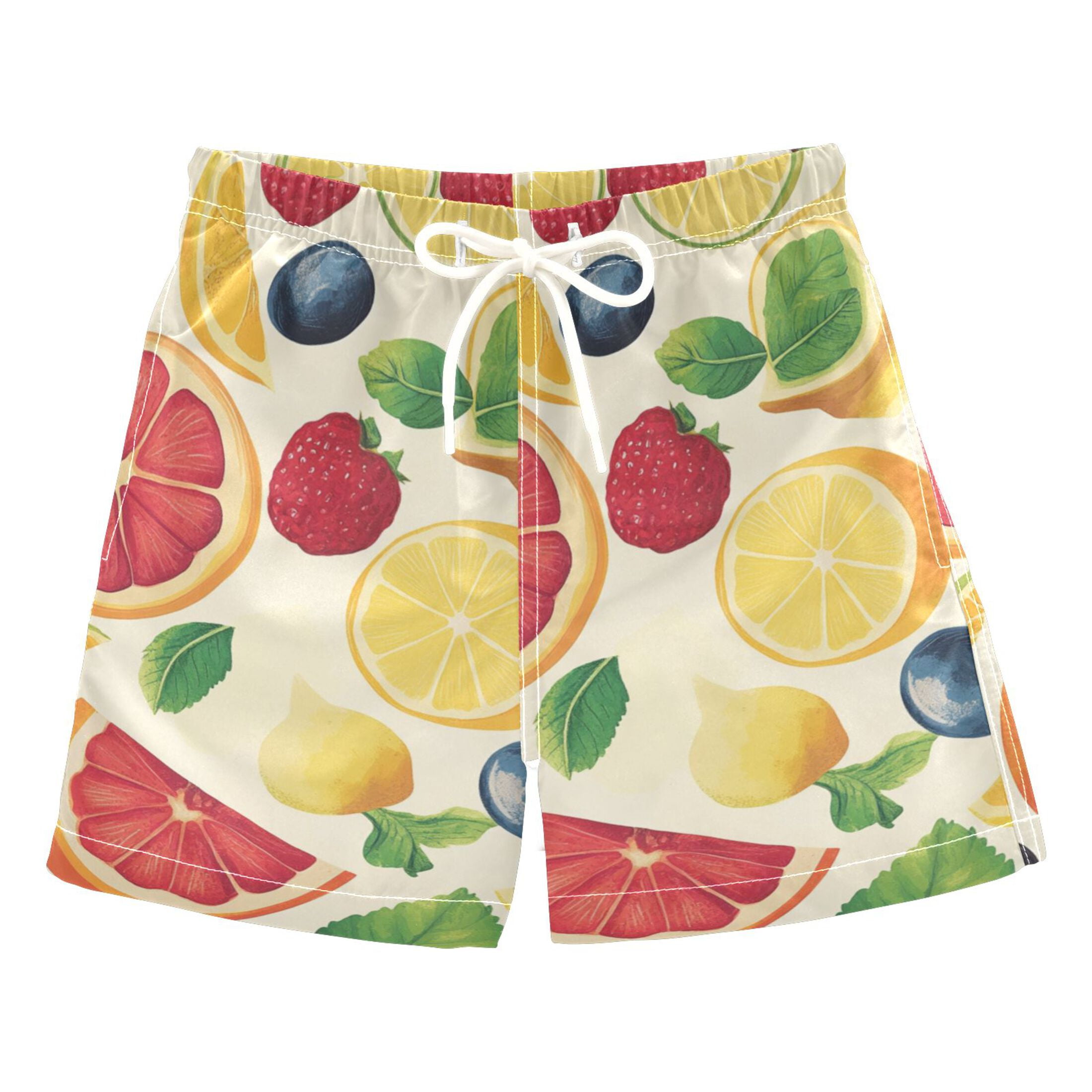 Cartoon Colorful Fruits Boys Swim Trunks Quick Dry Boy Swim Shorts for ...