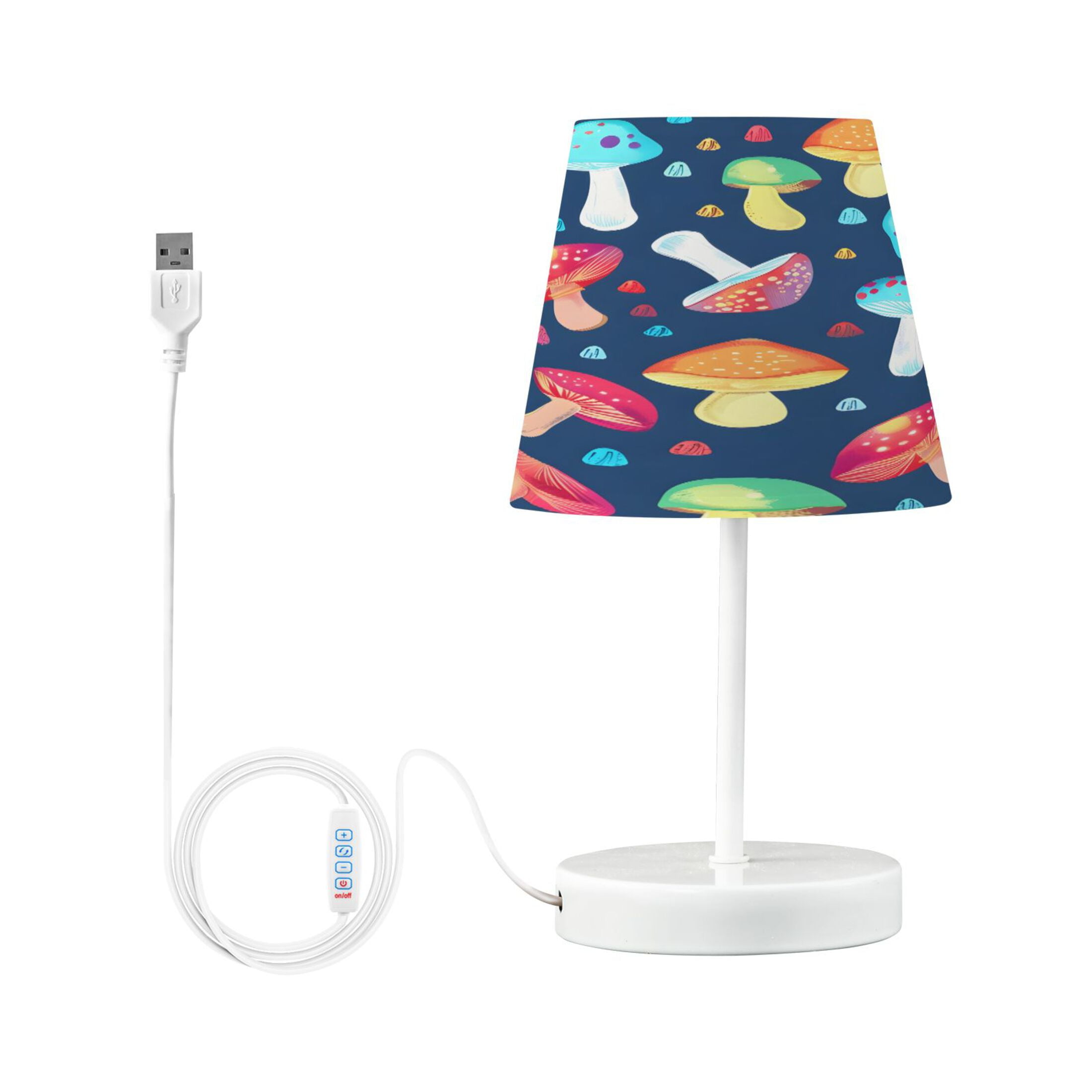 Cartoon Colorful Mushrooms Desk Lamp LED Table Nightstand Lamps with 3 ...