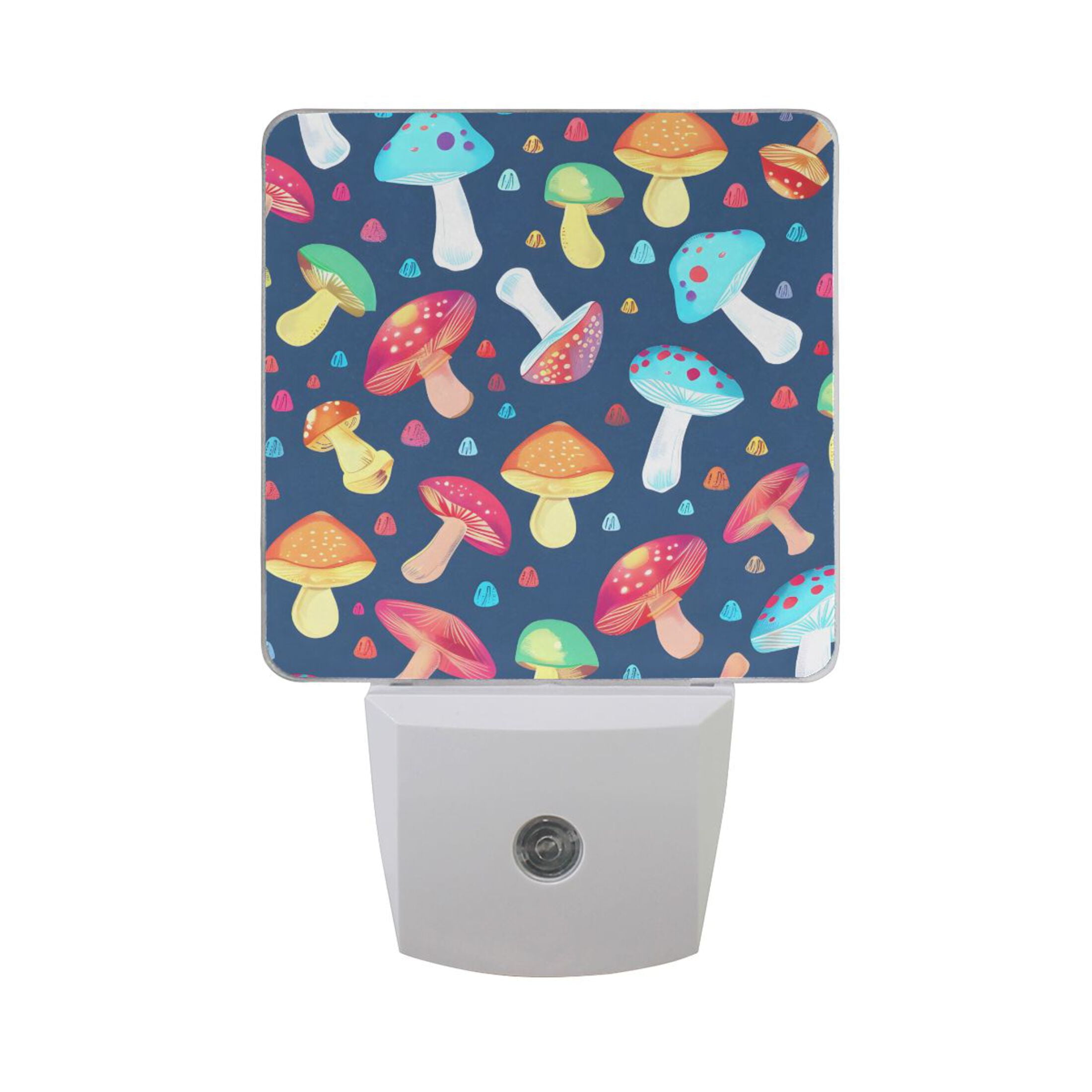 Cartoon Colorful Mushrooms Night Light 2 Pack LED Nightlight Plug into ...