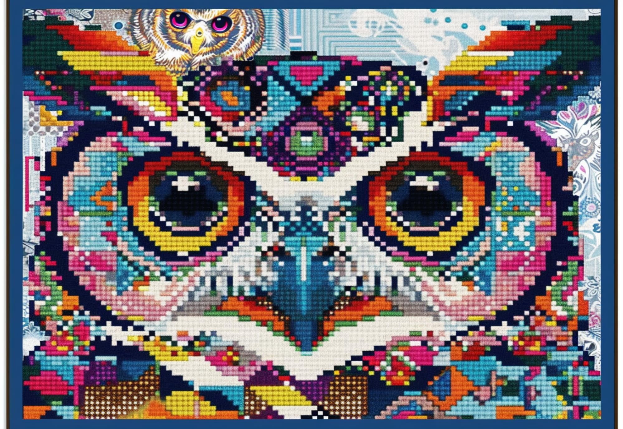 Cartoon Colorful Owl DIY 11CT Stamped Cross Stitch Kits for Beginners ...