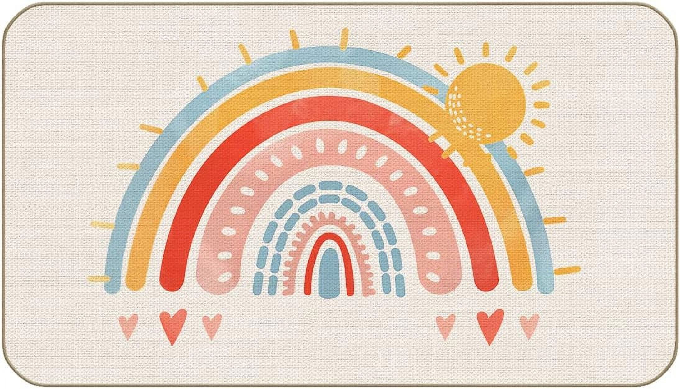 Spring Green Floral Decorative Doormat, Seasonal Summer Low-Profile ...