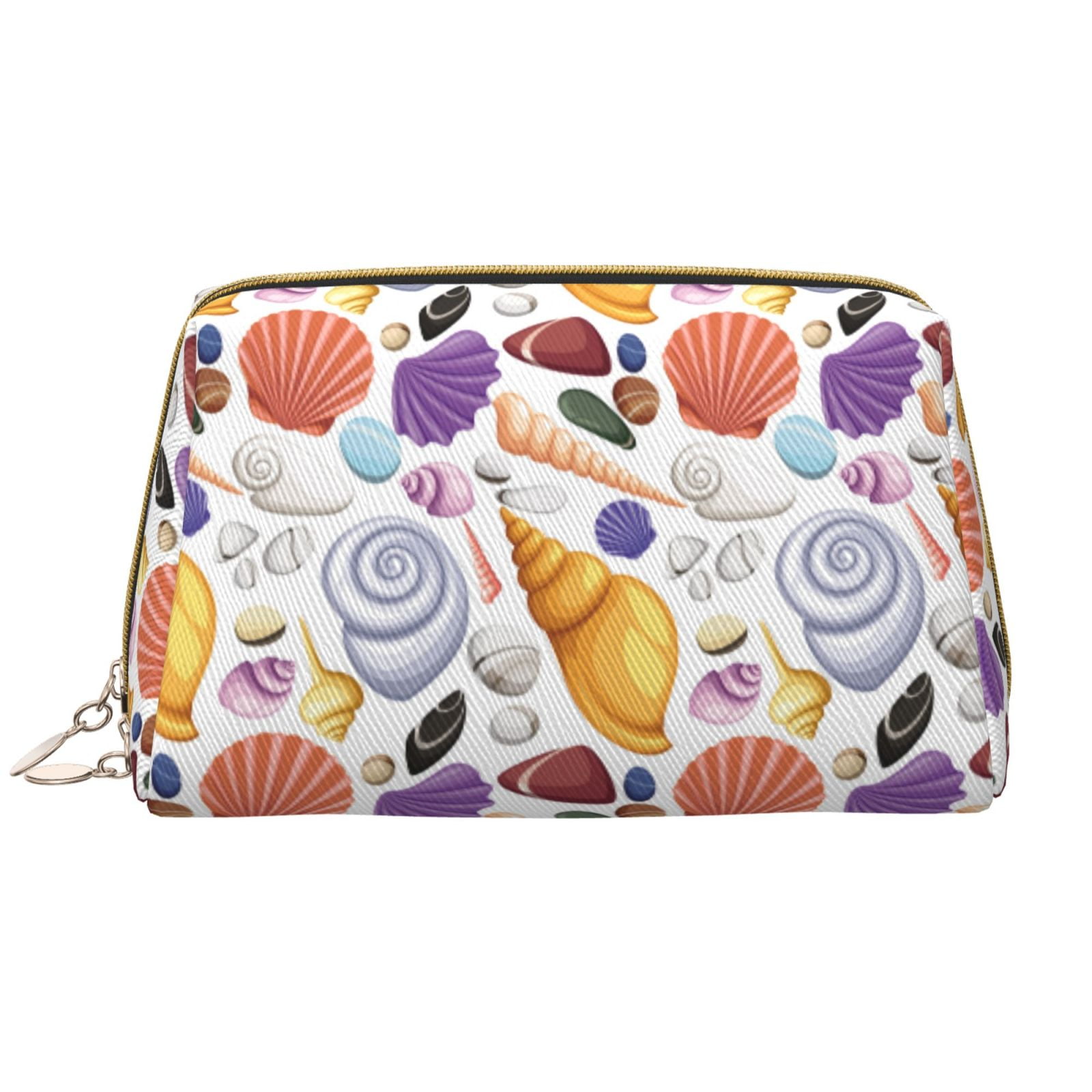 Cartoon Conch Shell Makeup Bag, Large Capacity Travel Cosmetic Bag for ...