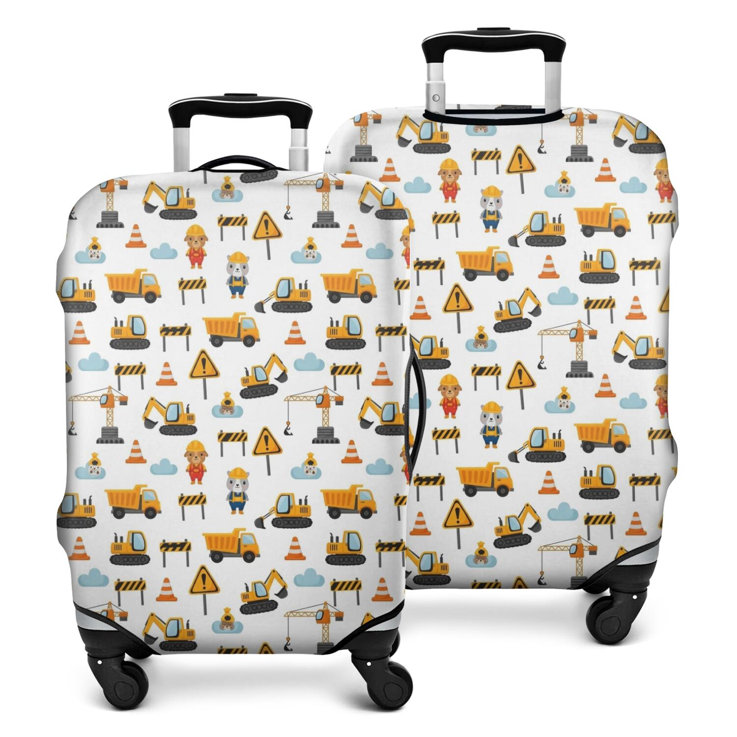 Cartoon Construction Vehicles Animals Luggage Cover Fashion Suitcase ...