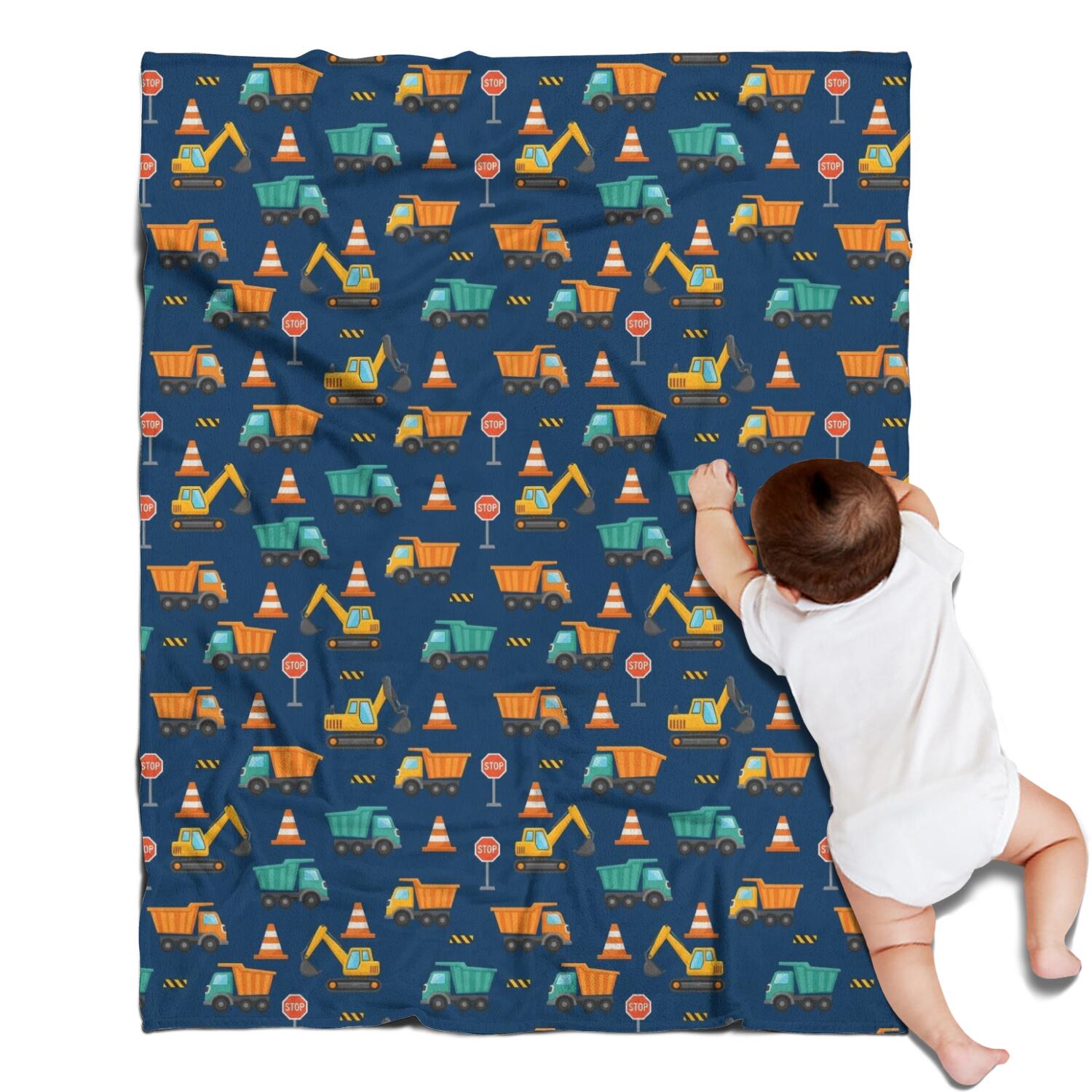 Cartoon Construction Vehicles Cones Blanket,Comfortable Soft Lamb Wool ...