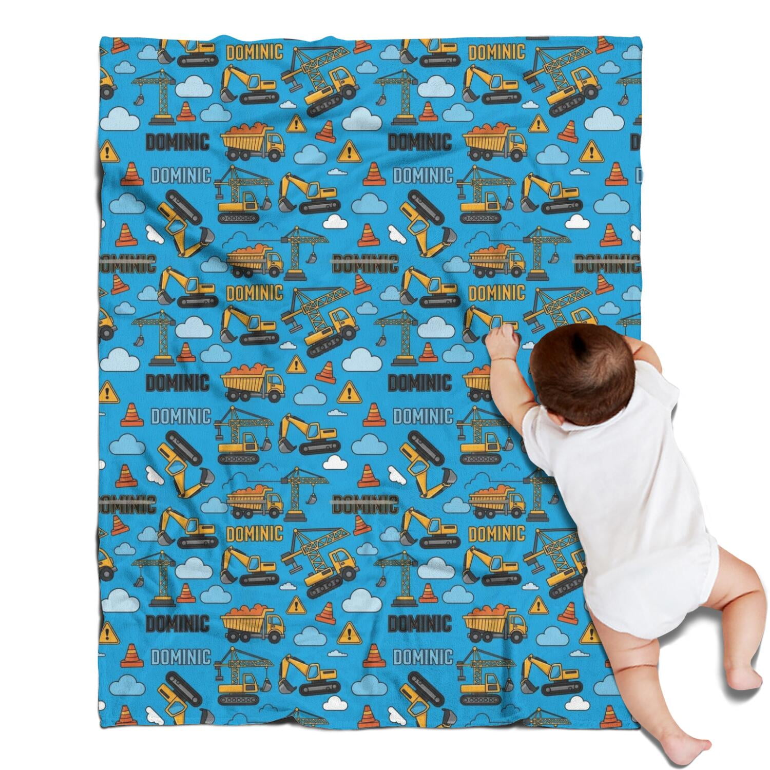 Cartoon Construction Vehicles Cranes Blanket,Comfortable Soft Lamb Wool ...