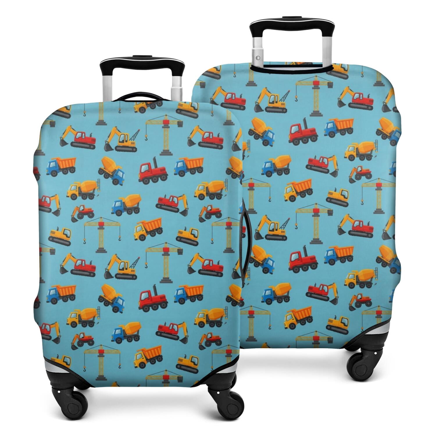 Cartoon Construction Vehicles Cranes Luggage Cover Fashion Suitcase ...