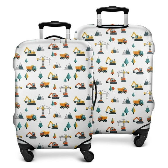 Cartoon Construction Vehicles Cranes Luggage Cover Fashion Suitcase ...