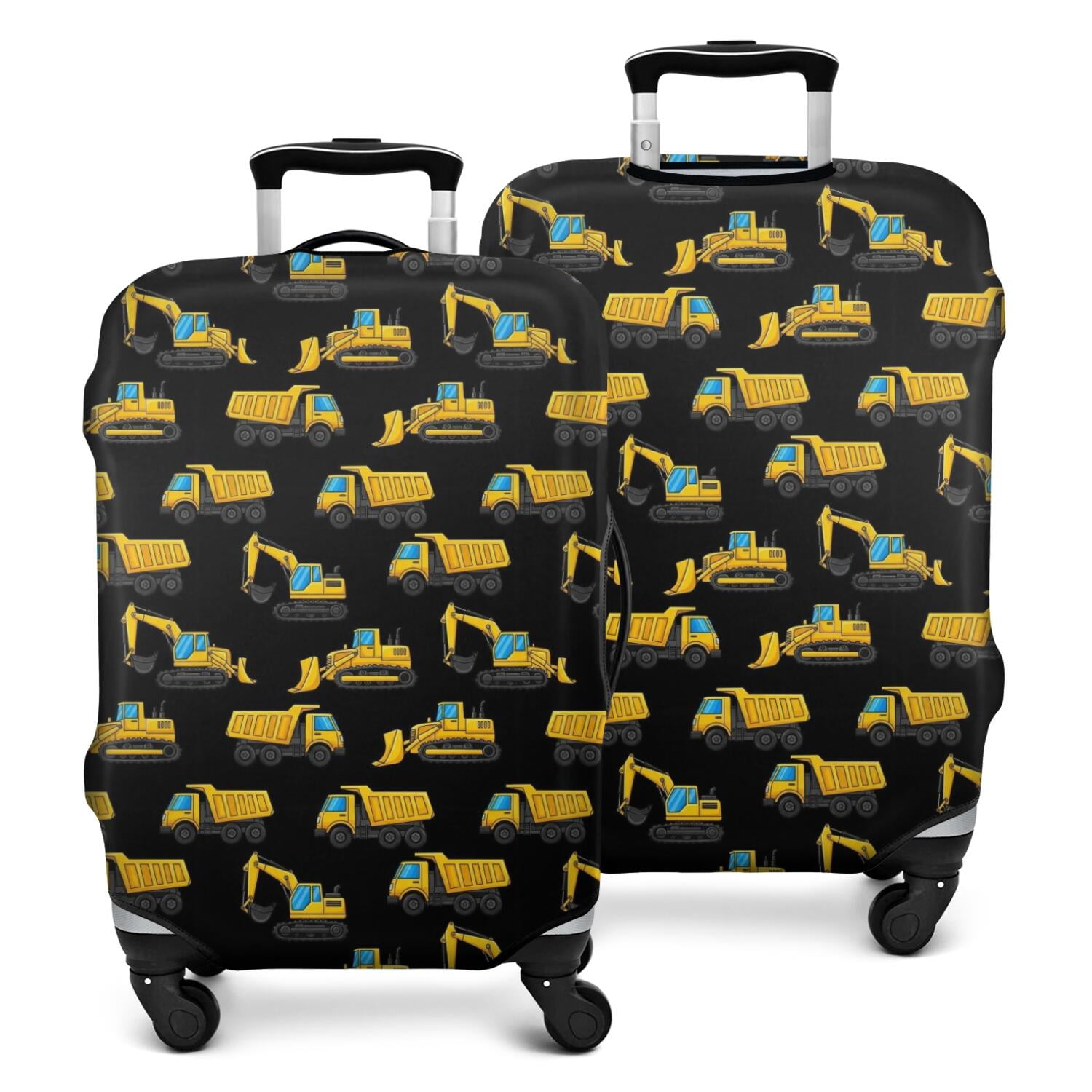 Cartoon Construction Vehicles Excavators Luggage Cover Fashion Suitcase ...