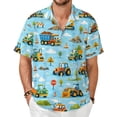 Cartoon Construction Vehicles Men's Shirts Short-Sleeved with All-Over ...