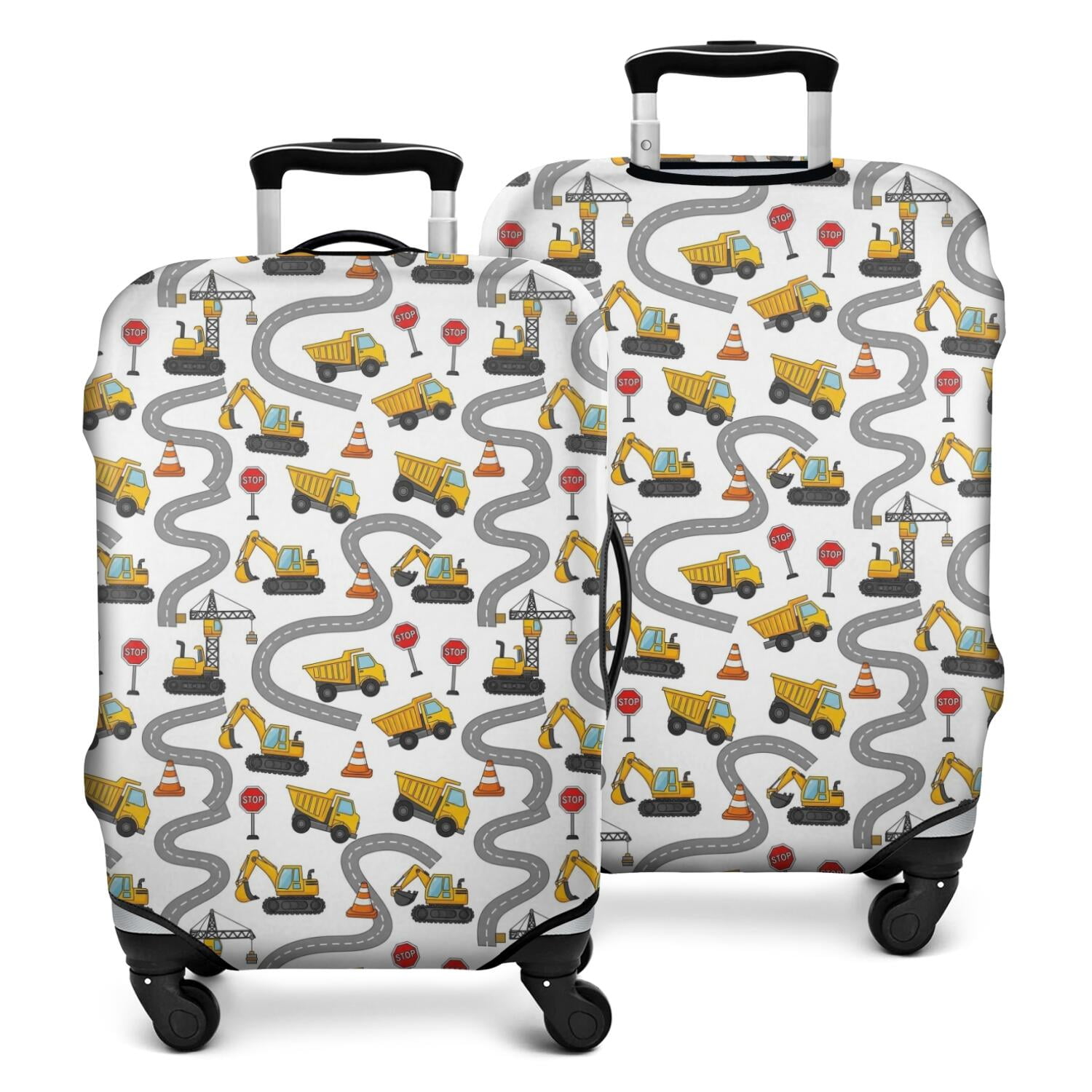 Cartoon Construction Vehicles Roads Luggage Cover Fashion Suitcase ...