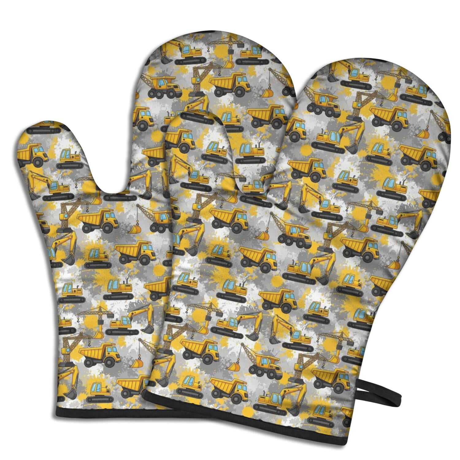 Cartoon Construction Vehicles Splatter Gray Pattern Shower Curtain ...
