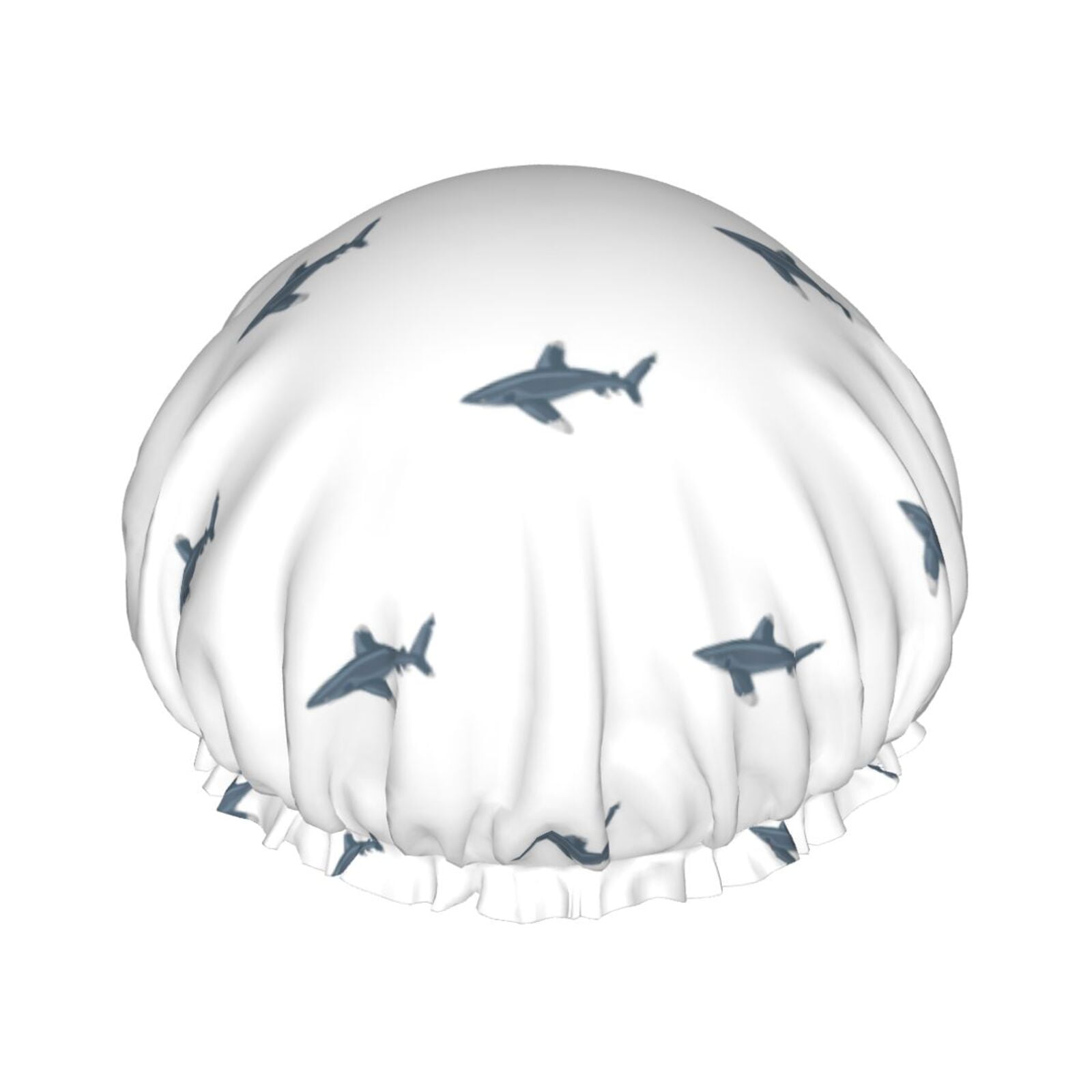 Cartoon Cool Cute Shark Shower Cap, Reusable Bath Hair Hat for all Hair ...