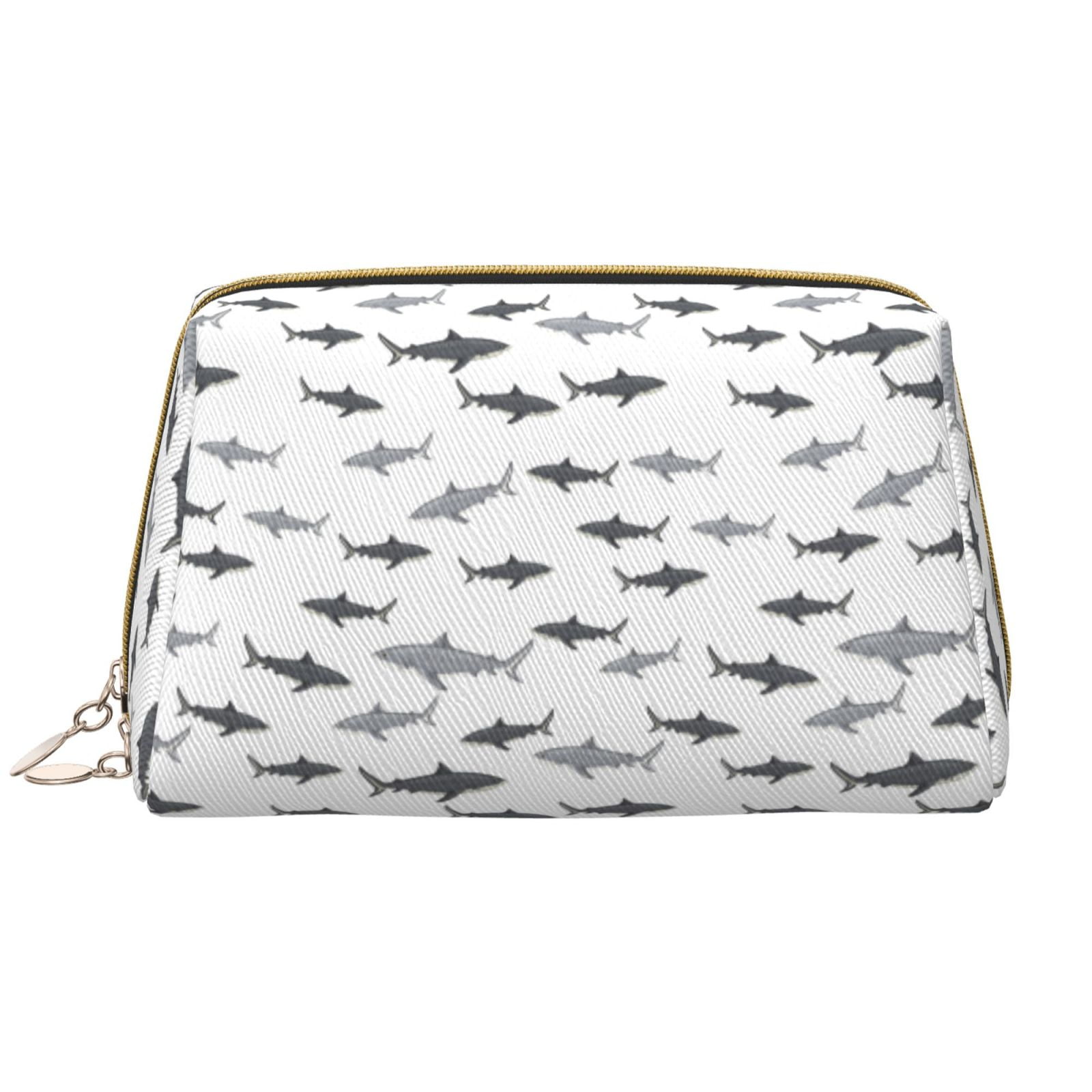 Cartoon Cool Shark Gary Makeup Bag, Leather Waterproof Travel Toiletry ...