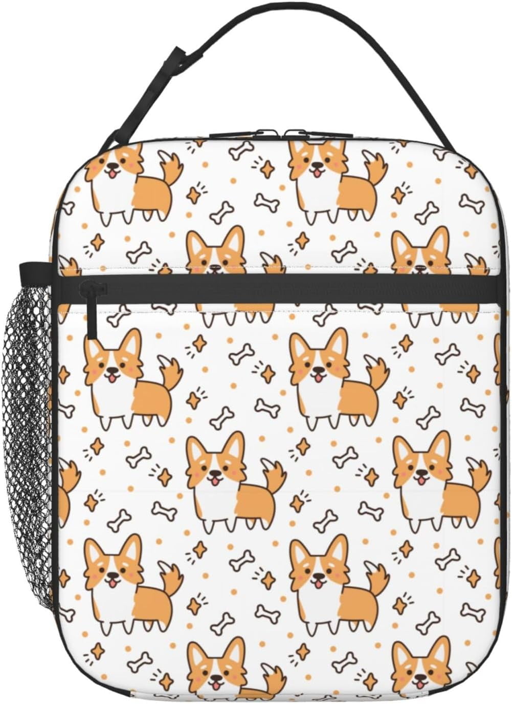 Cartoon Corgi Dog Lunch Bag For Women Adults Men, Reusable Cute Lunch ...