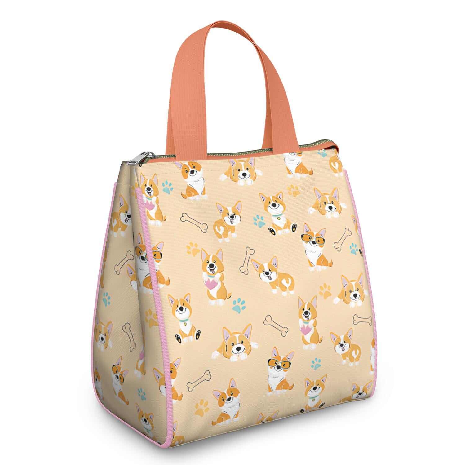 Cartoon Corgi Insulated Lunch Bag for Women & Adults,Large Portable ...