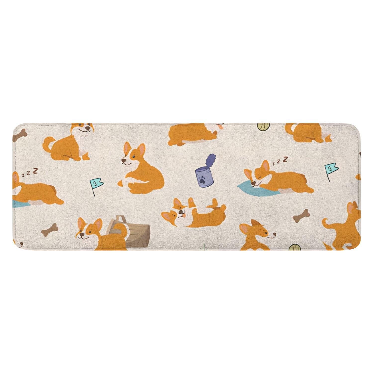 Cartoon Corgi Kitchen Rug Mat,Kitchen Runner Rugs Non Skid Washable ...