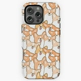 Cartoon Corgis Cute Puppy Pattern iPhone Case 17 16 15 14 13 12 11 Pro ...
