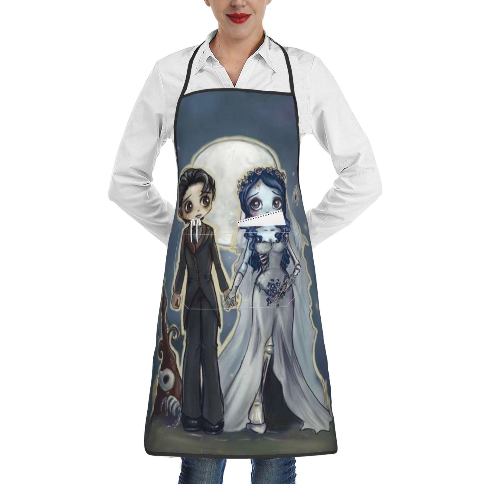 Cartoon Corpse Bride Waterproof Apron Home Decor Kitchen Fashion Apron ...