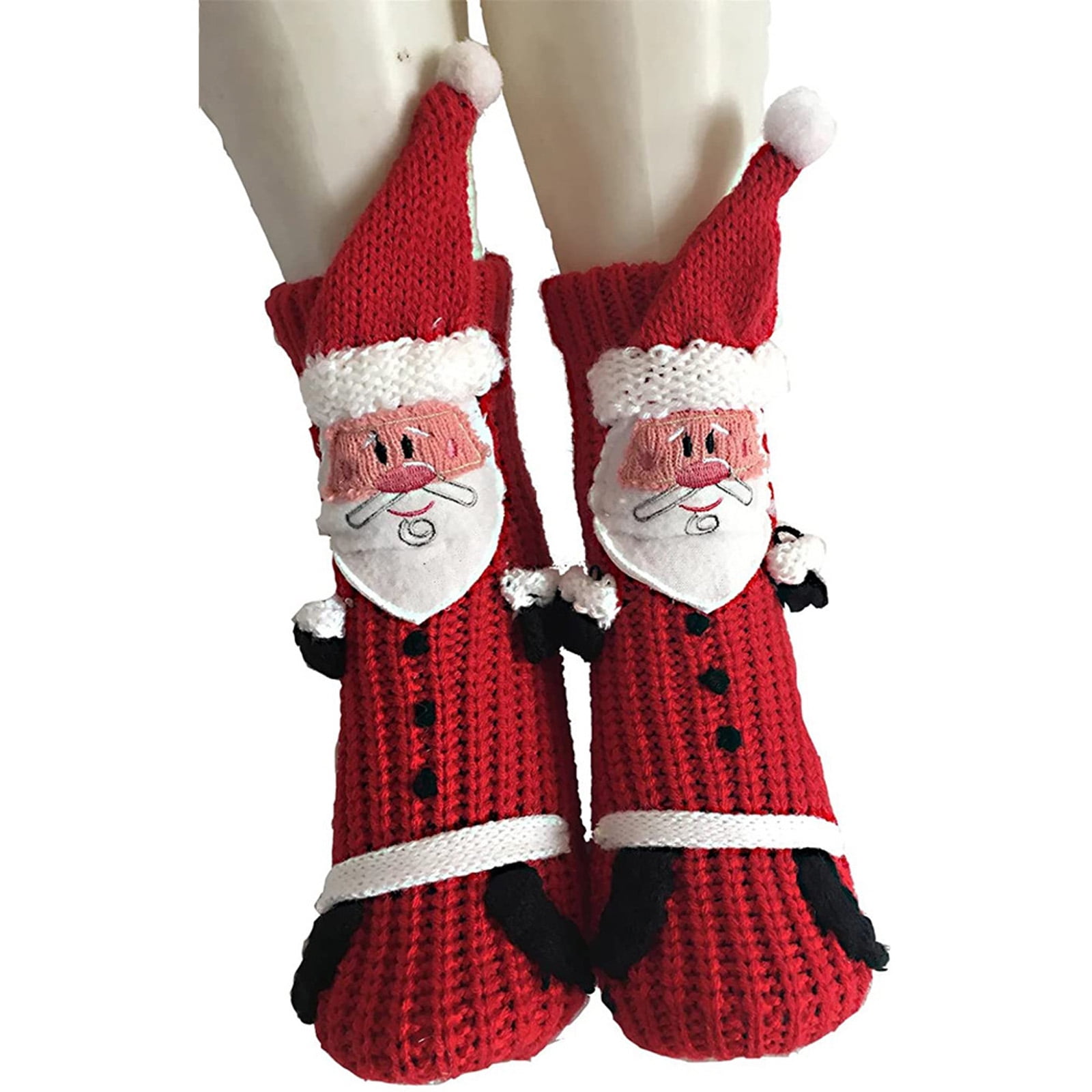 Cartoon Cotton Christmas Sock Knitted Festival Stocking Warm Winter ...