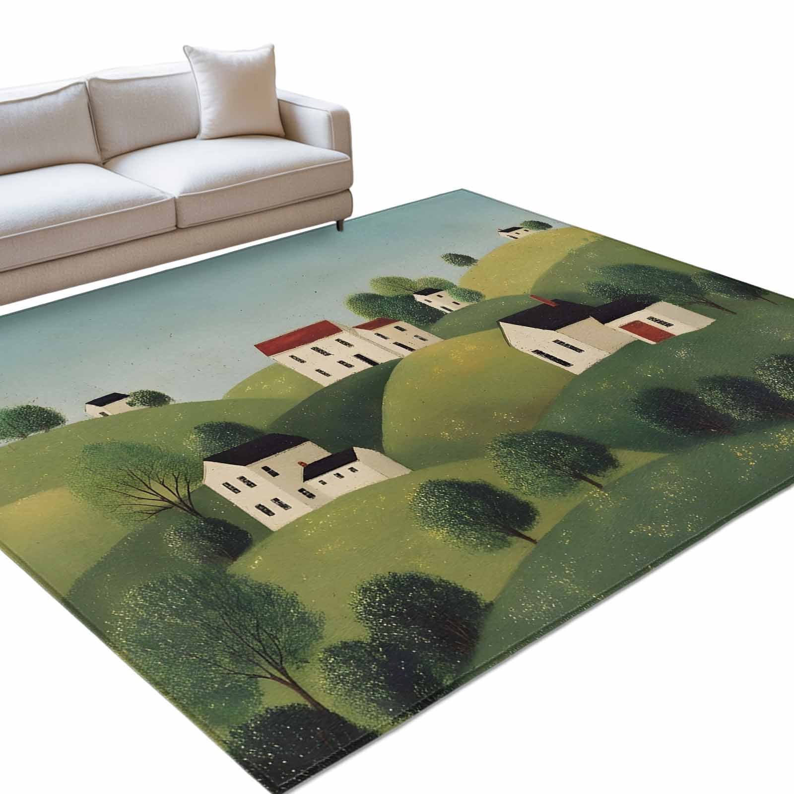 Cartoon Country Washable Rug 5x7 Area Rug for Living Room Bedroom Non ...