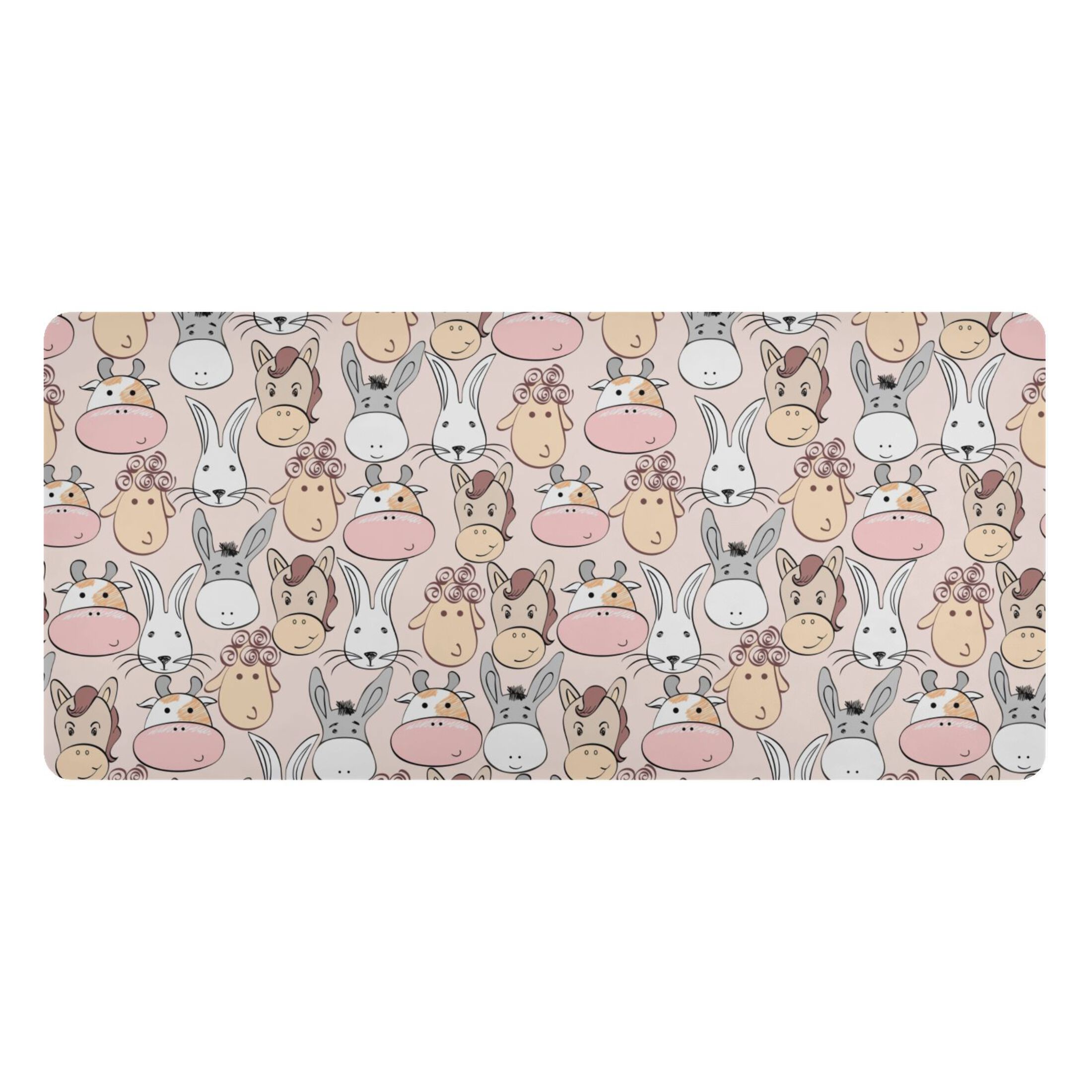 Cartoon Cow Animals Desk Mats Large Mouse Pad Long Keyboard Computer ...