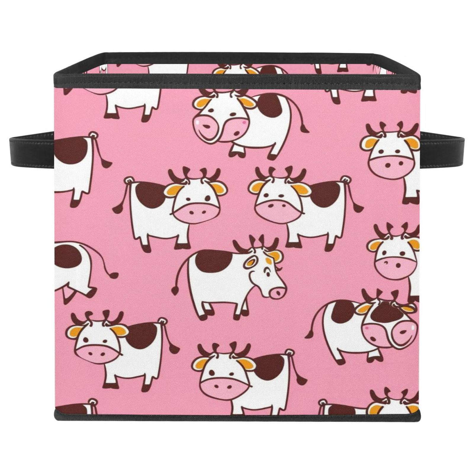 Cartoon Cow Pattern Storage Bins, Extra Large Closet Storage Cube for ...