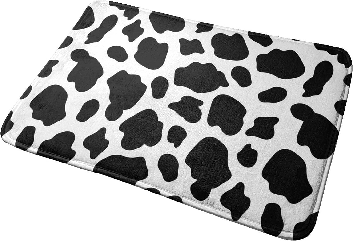 Cartoon Cow Print Rugs Washable Cover Bath Mats Carpet Black 15.75x23 ...