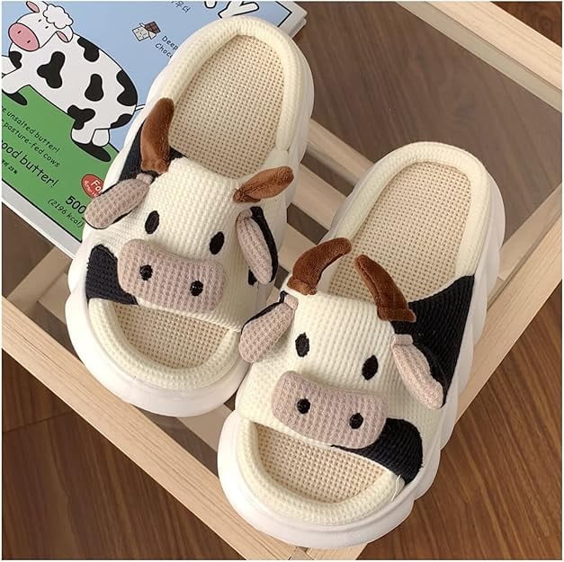 Cartoon Cow Slippers Animal Shape Slippers - Walmart.com