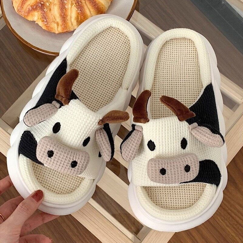 Cartoon Cow Slippers Animal Shape Slippers - Walmart.com