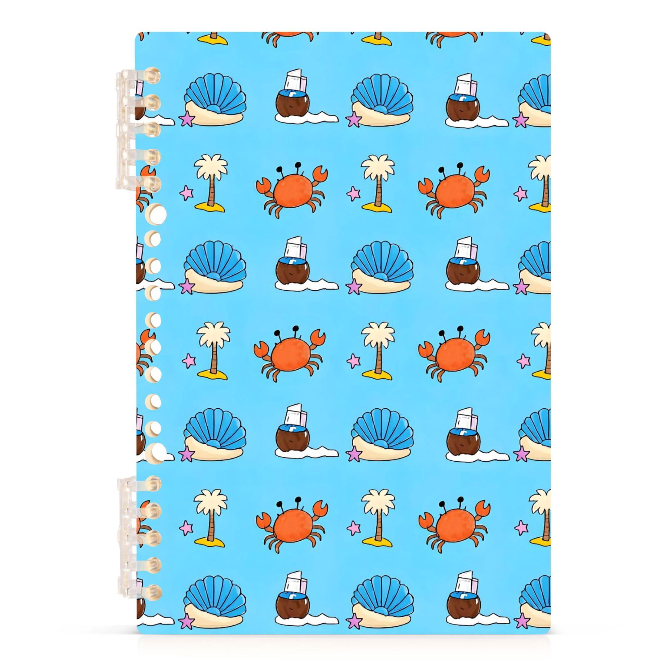 Cartoon Crab Shell Coconut Tree Notebooks 1-subject Journal 60 Sheets ...