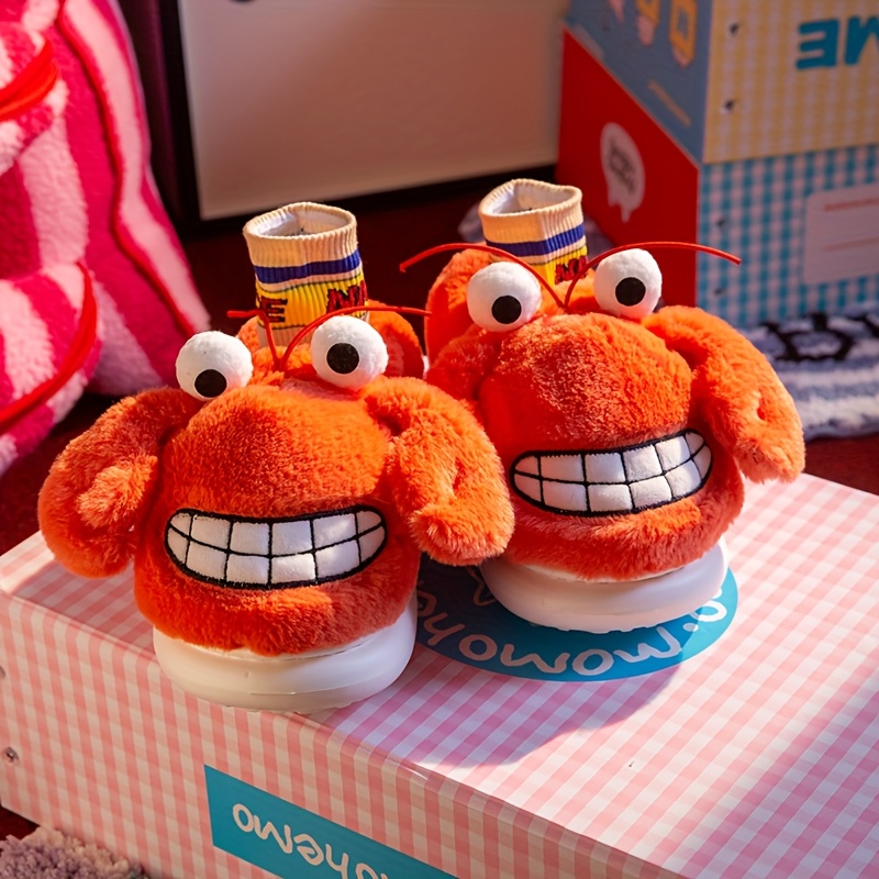 Cartoon Crab Style Slip-On Shoes - High Quality Non-Slip EVA Sole, Warm ...