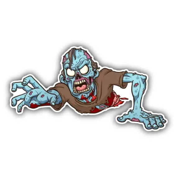 Cartoon Crawling Zombie Sticker Phone Decal Water Bottle Stickers Car ...