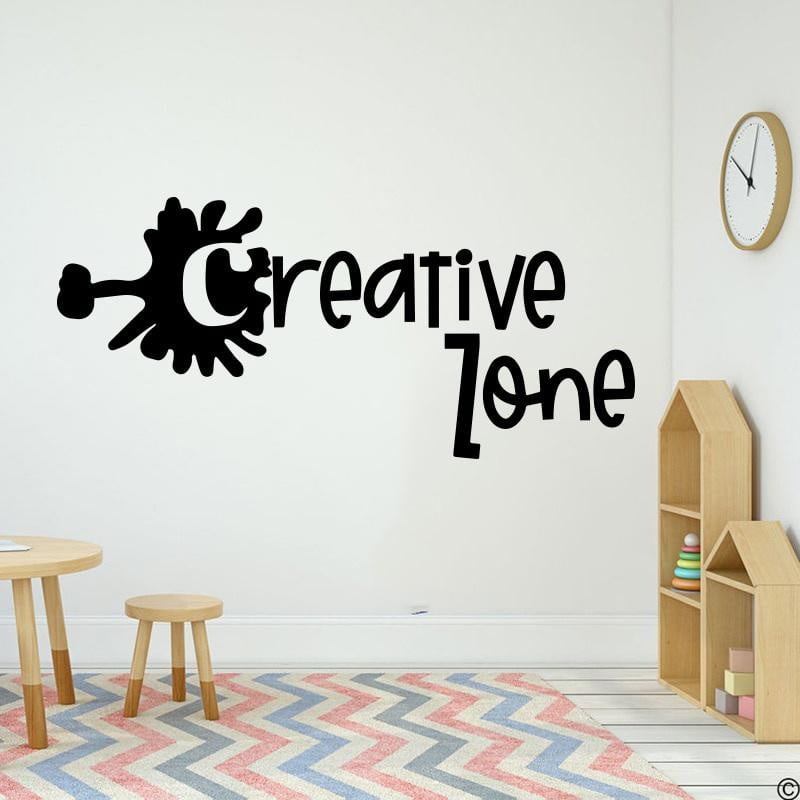 Cartoon Creative Zone Artwork Display Wall Sticker Nursery Class School ...