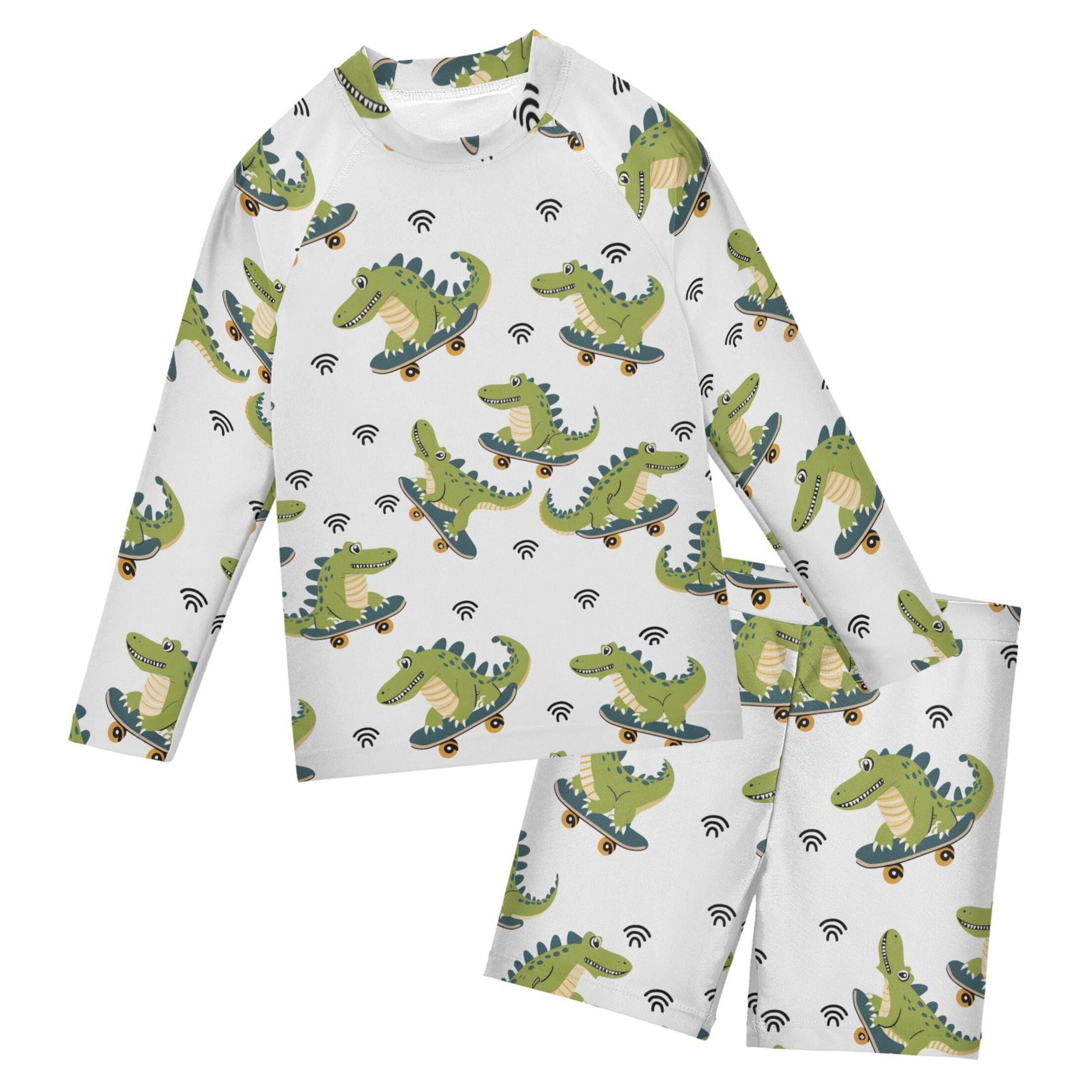 Cartoon Crocodile Boys' Bathing Suit UPF 50+ Boys' Rash Guard Sets ...