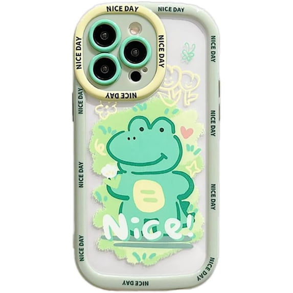 Cartoon Crocodile Flower Letters Soft for iPhone Case (Green,iPhone 14 ...