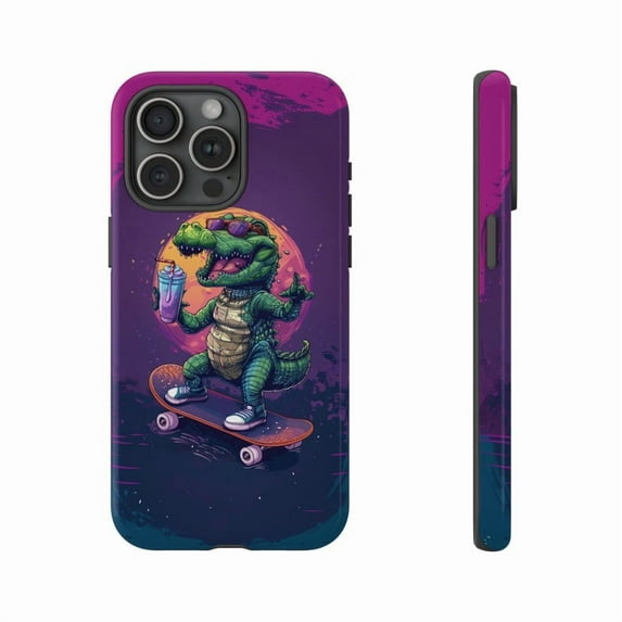 Cartoon Crocodile Skate iPhone Case Funny Whimsical Animal Artwork for ...