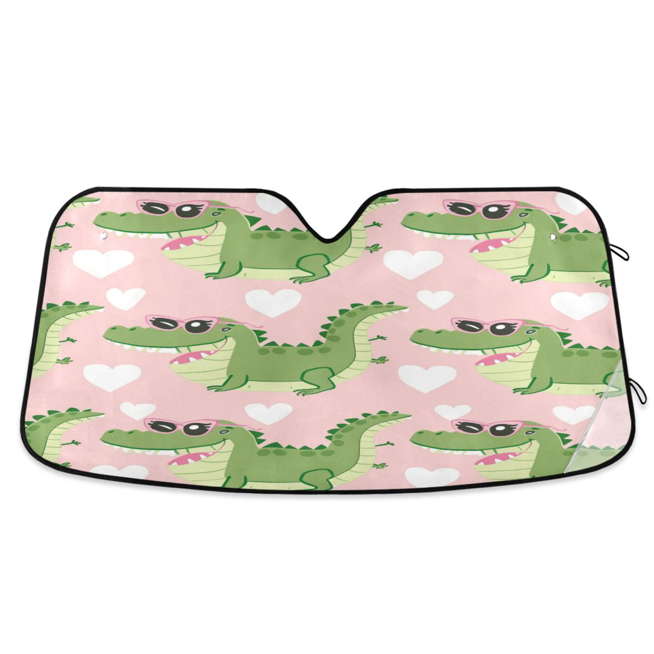 Cartoon Crocodiles with Heart Sunglasses Car Windshield Sun Shade ...