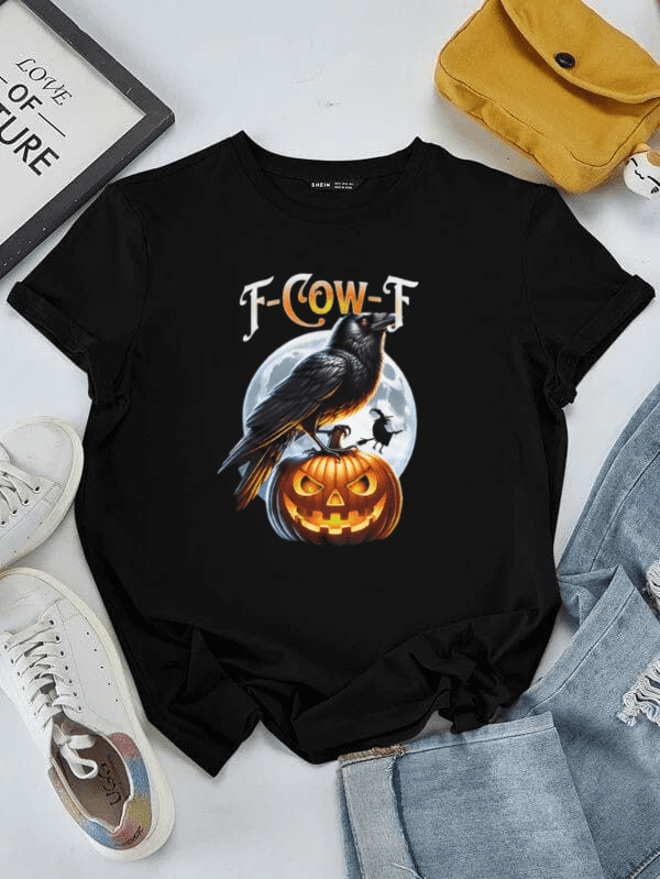 Cartoon Crow Raven Expression Humor Bird Inspired Graphic Print Unisex ...