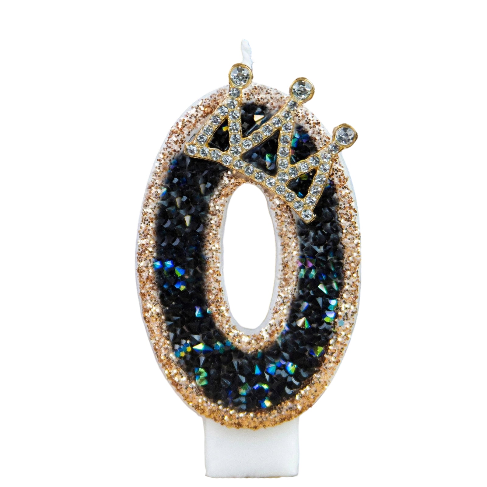 Cartoon Crown Number Birthday Candle - Bling Rhinestone Design with ...