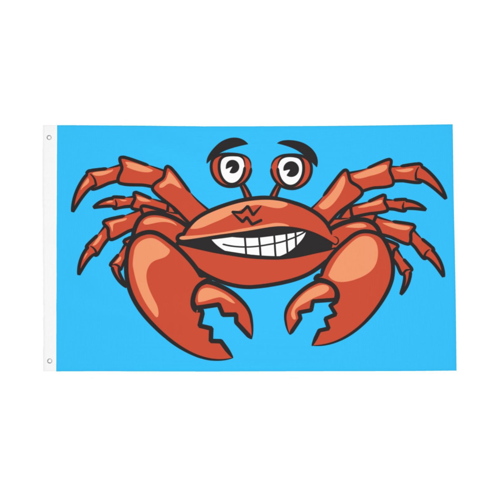 Cartoon Crustacean Crab Pattern Flag 3x5 Ft Outdoor Indoor With Grommet ...