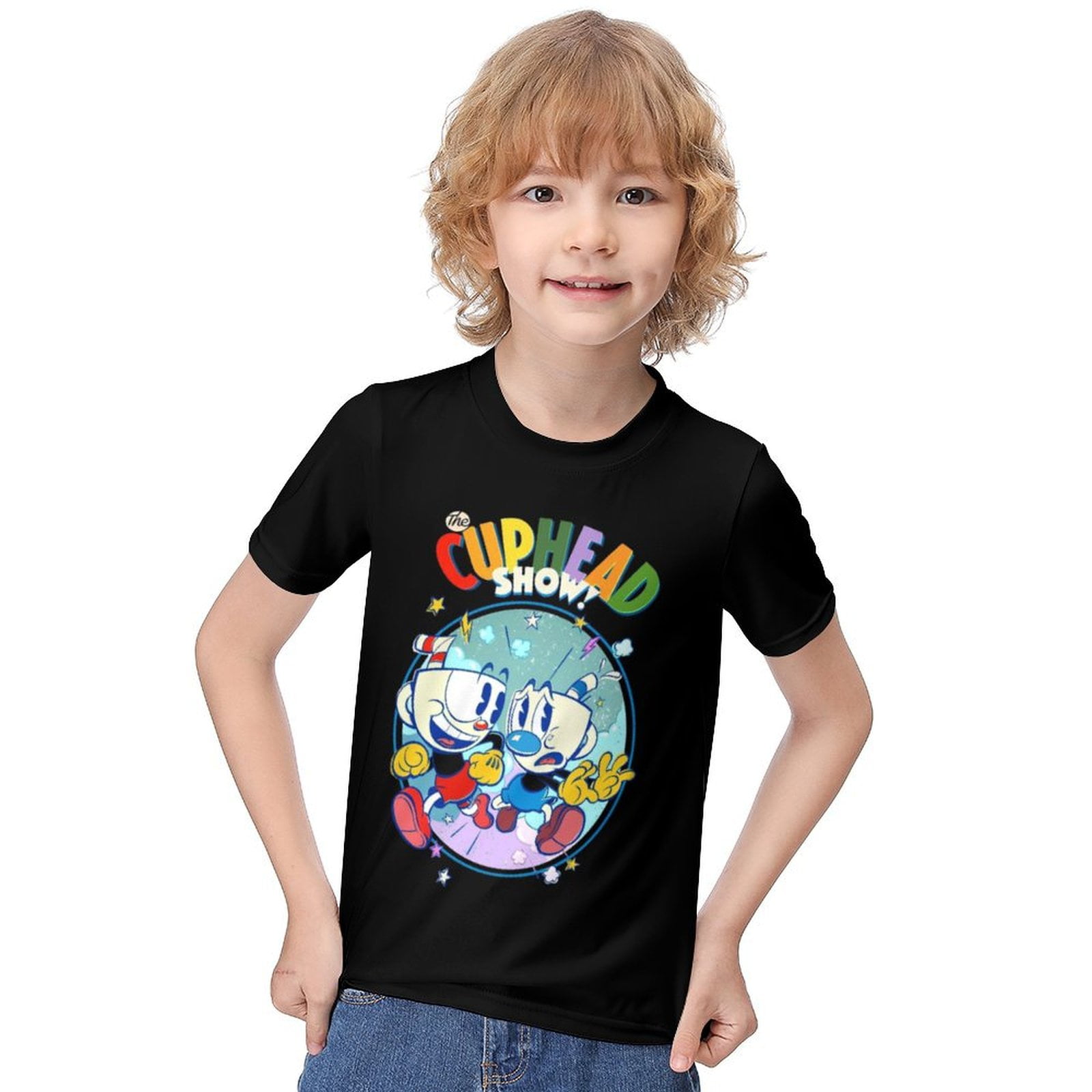 Cartoon Cup Cuphead Kids T-shirt, Cool Novelty Unisex Top Children's ...
