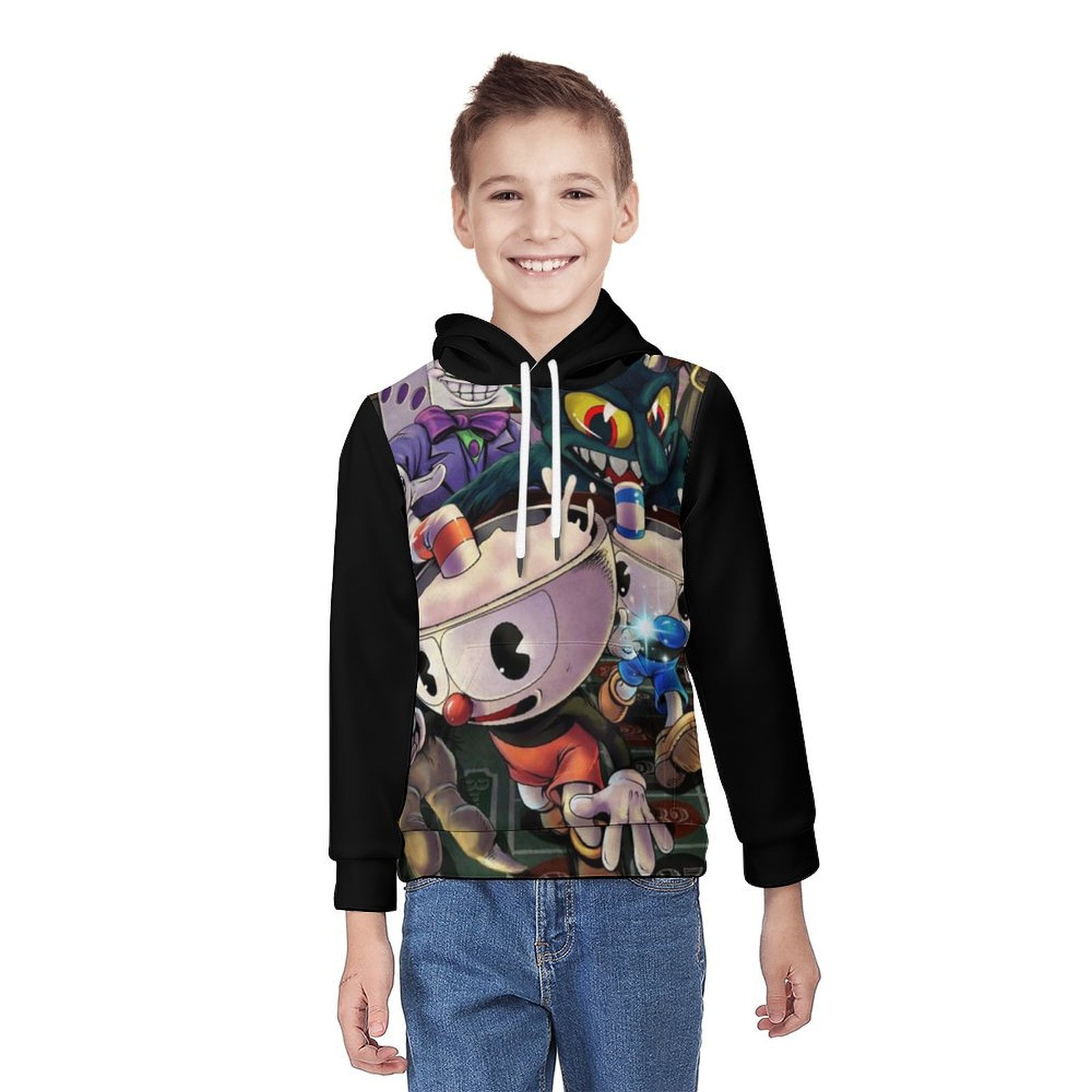 Cartoon Cup Cuphead Unisex Children's Hoodie For Kids Boys Girls Youth ...